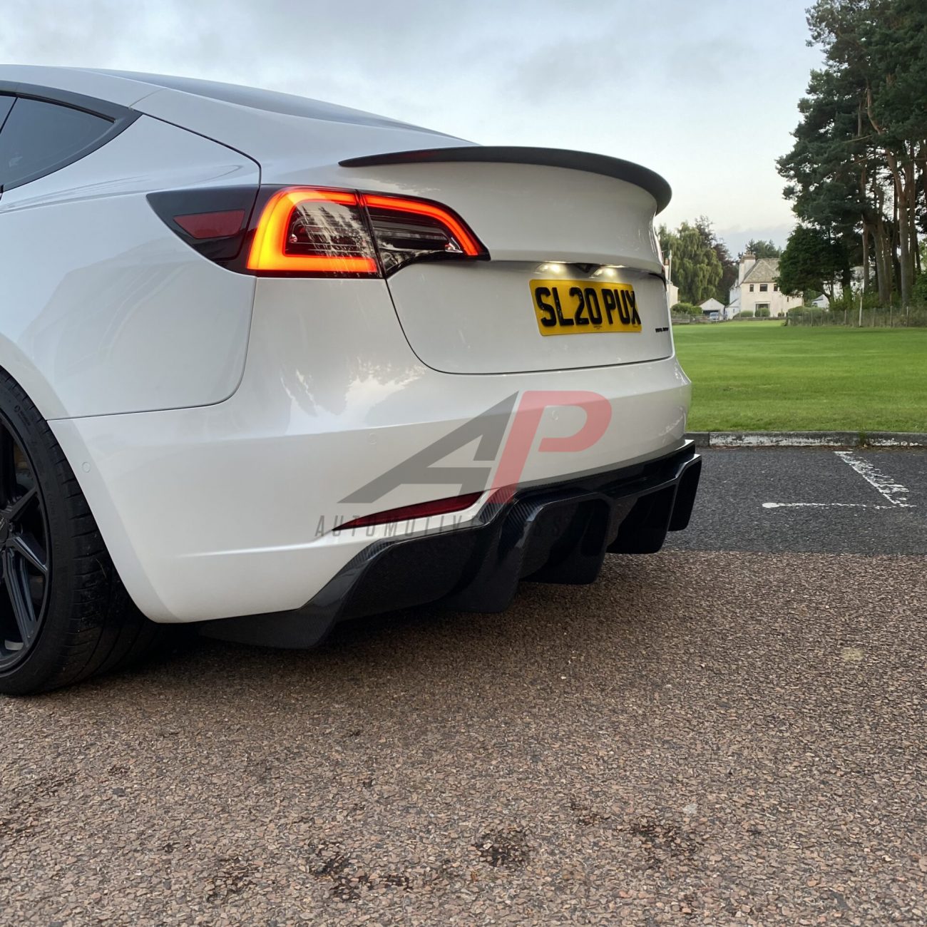 Tesla Model 3 Carbon Fibre Rear Diffuser - Automotive Passion Uk
