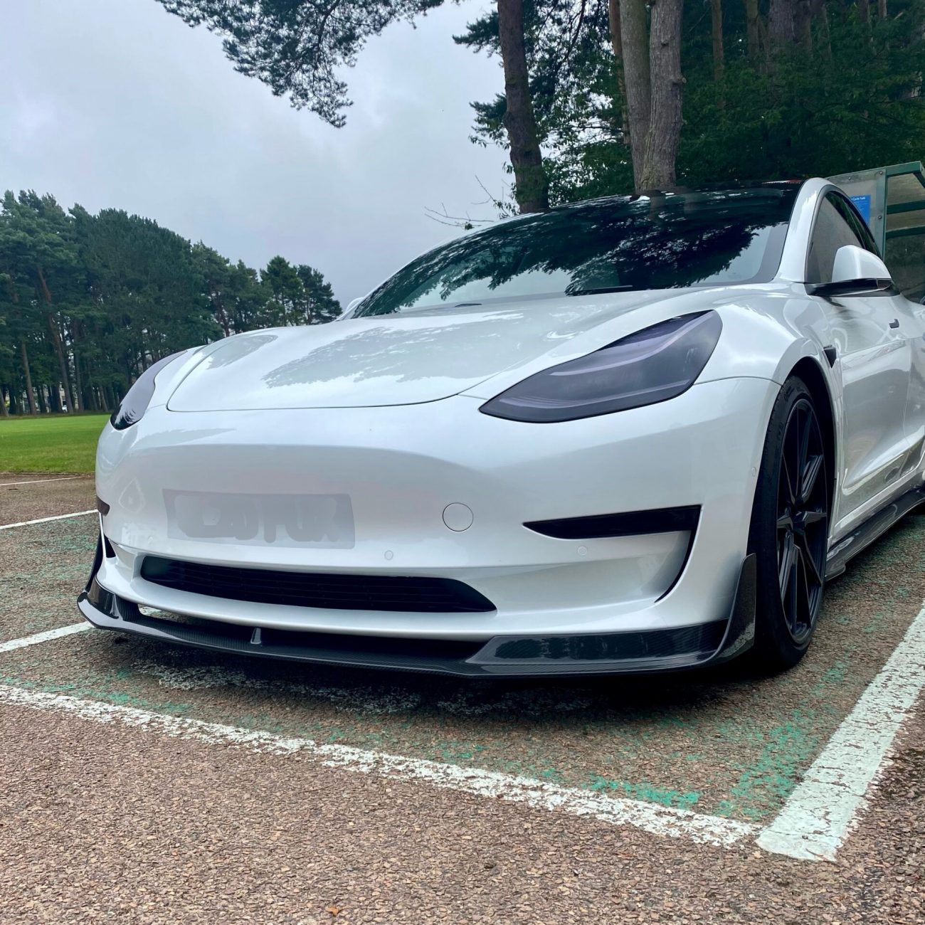 Tesla Model 3 Carbon Fibre Front Splitter - Automotive Passion Uk