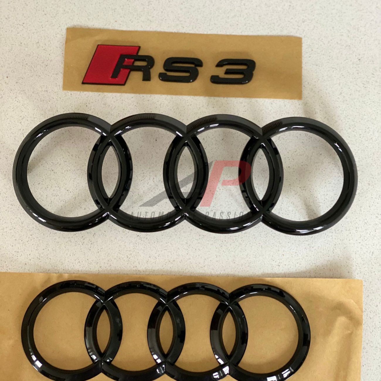 Audi RS3 8Y Gloss Black Badge Set - Automotive Passion Uk